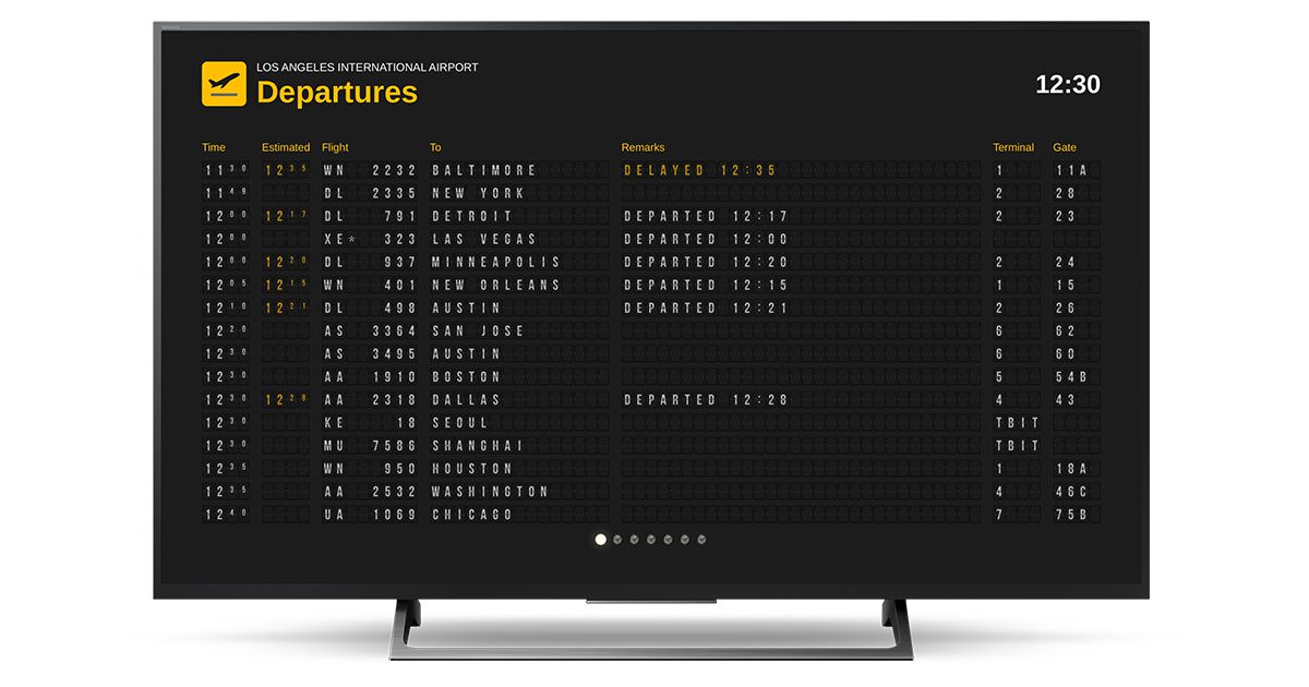Digital Flight Board for Apple TV